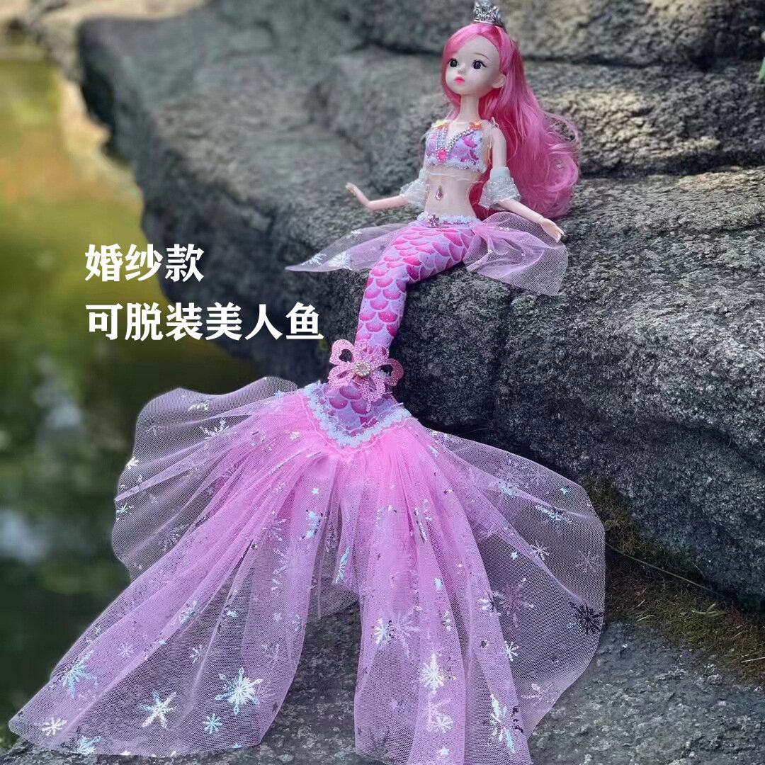 Кукла Ангел Русалка Принцесса Русалка Маленькая Волшебная Фея Барби Свадебное Платье Меняющееся Детская Игрушка Кукла Подарок для Девочки