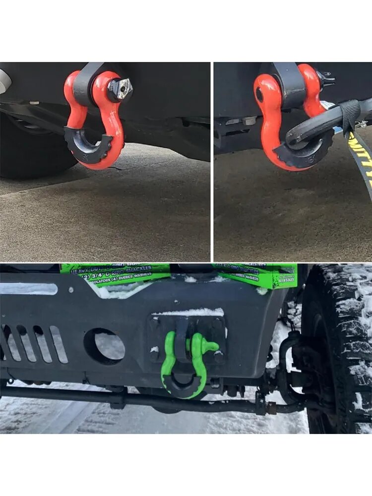 (1 комплект) Защитный чехол для прицепного крюка с U-образным кольцом, подходящий для 3/4 больших 5/8 средних размеров-красный