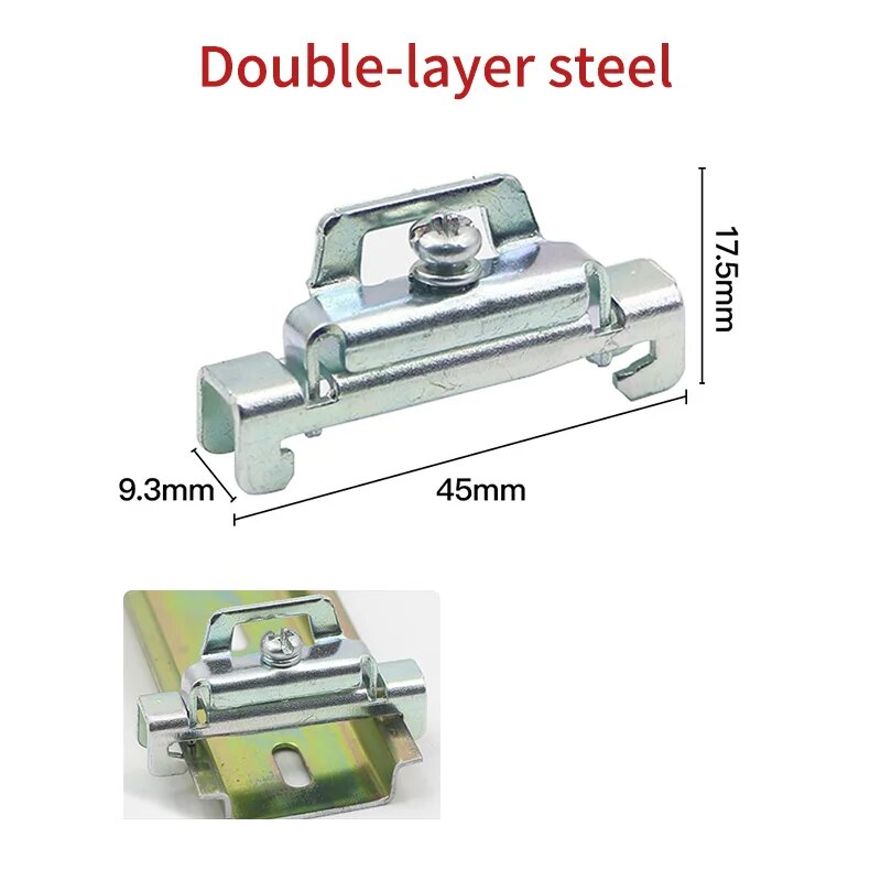 Клеммный концевой зажим YPAY для DIN-рейки 35мм 20pcs, Silver double-layer