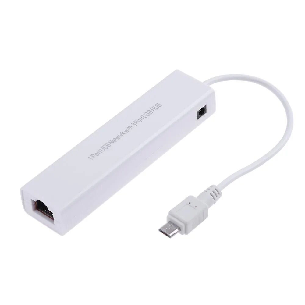 USB Ethernet адаптер 1 Port с 3-Port USB Hub, Micro USB 2.0