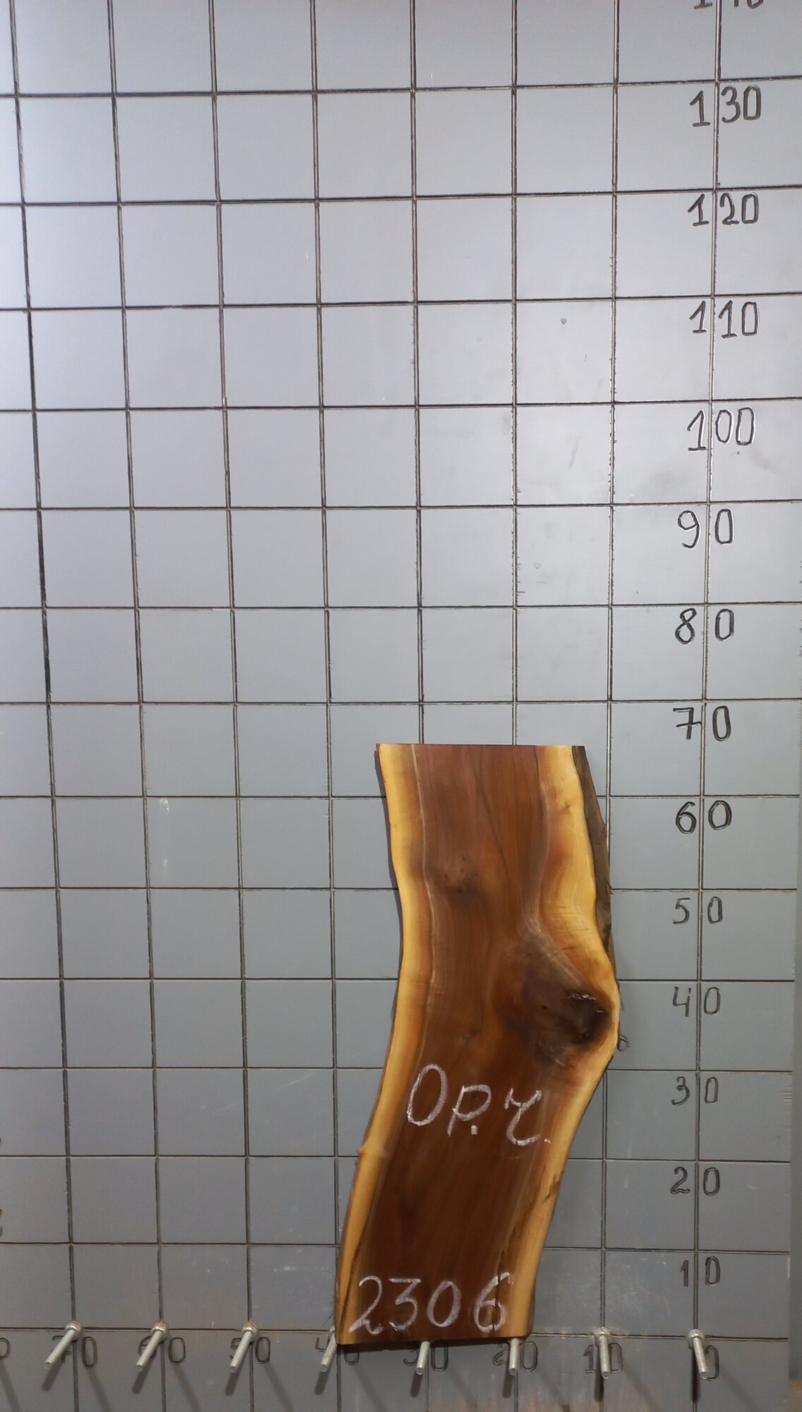 Слэб натурального дерева ценных пород Орех черный №2306; 2*22*60 см, доклес