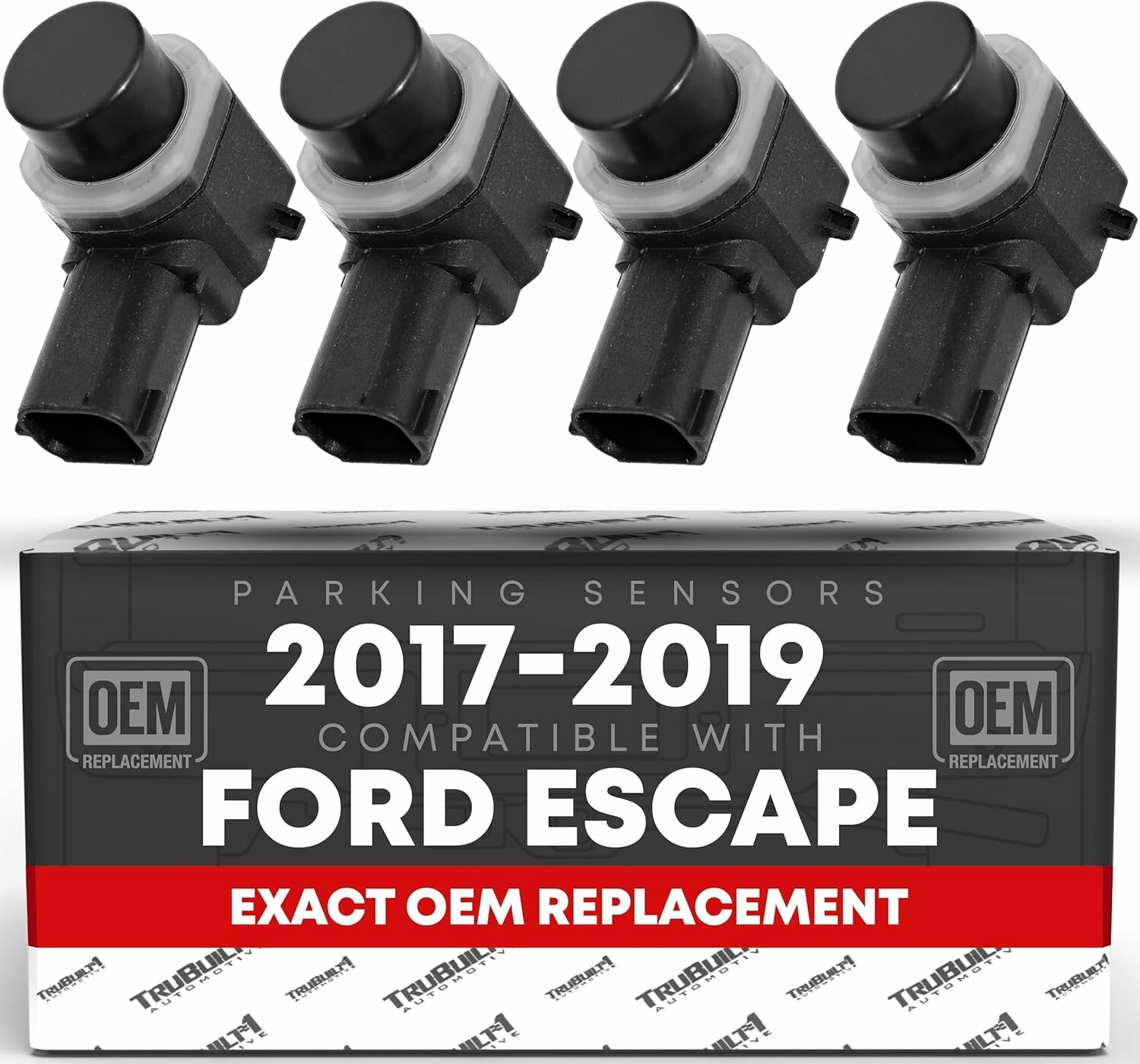 Датчики парковки автомобиля T1A, 4 штуки - совместимы с Ford Escape 2017-2019 гг. - датчик помощи при парковке переднего или заднего бампера, комплект помощи при парковке заднего хода - OEM EM2Z15K859C, 684-106, FO1078101