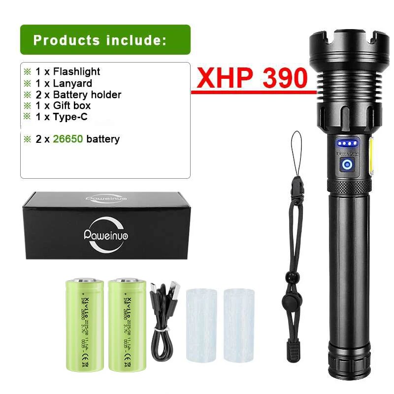 XHP390 фонарик USB перезаряжаемый, цвет XHP390-A