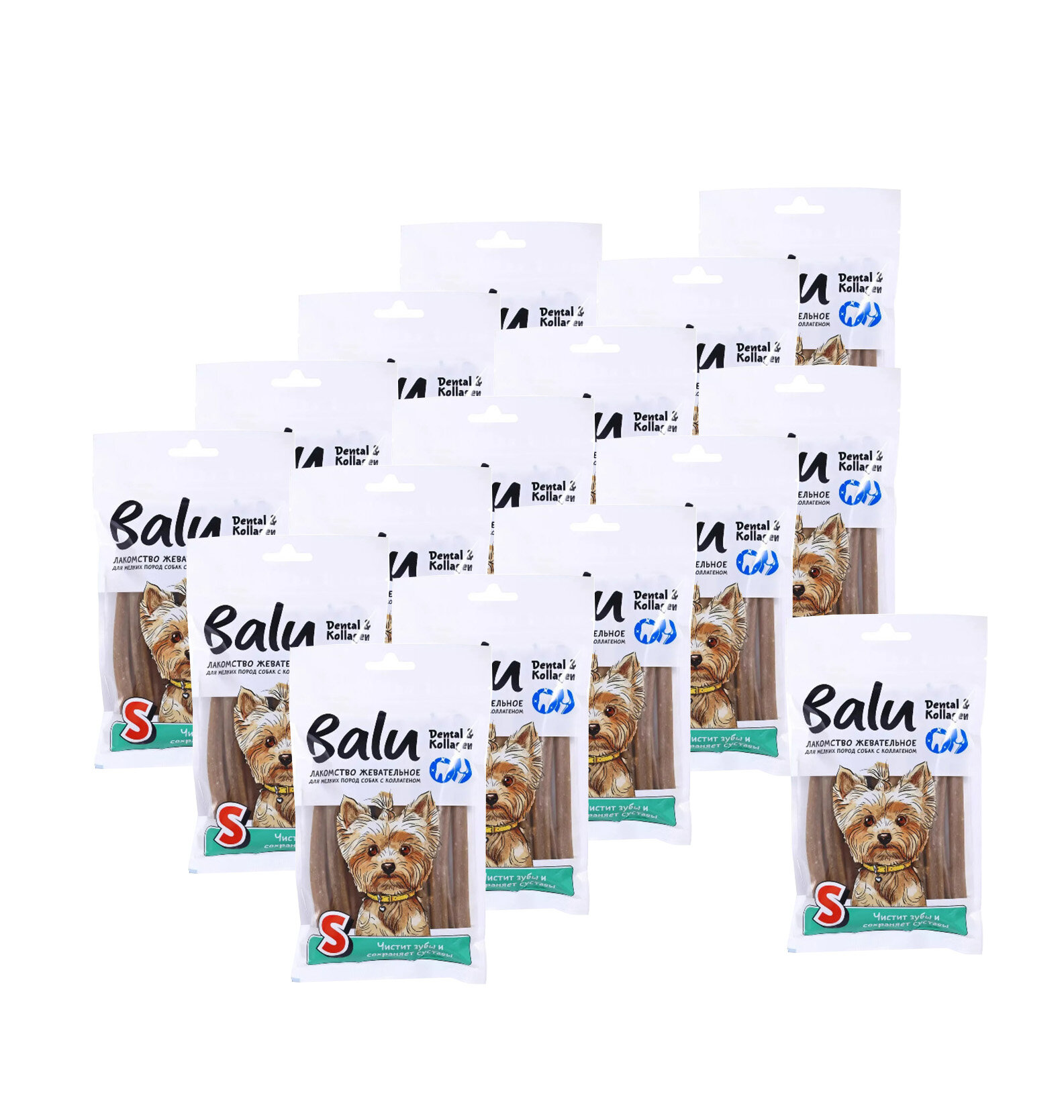 Balu Жевательное лакомство Dental & Collagen S для собак мелких пород (с коллагеном) 150 г х 16 шт.