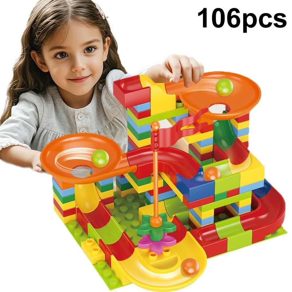 Конструктор детский для мальчика и девочки лабиринт с шариками; Горка с шариками для малышей