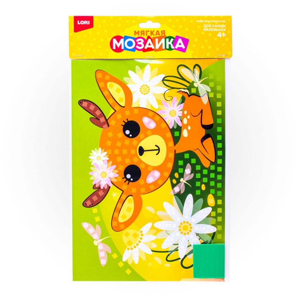 Мозаика мягкая «Оленёнок» 30х22,5 см, развивающая, для детей от 4 лет, 7х7 мм