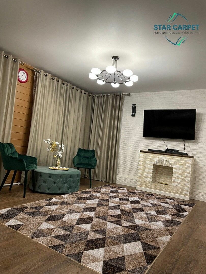 Ковер STAR CARPET "Matrix D578", бежевый, антиаллергенный, прямоугольный, 1,6x2,3м