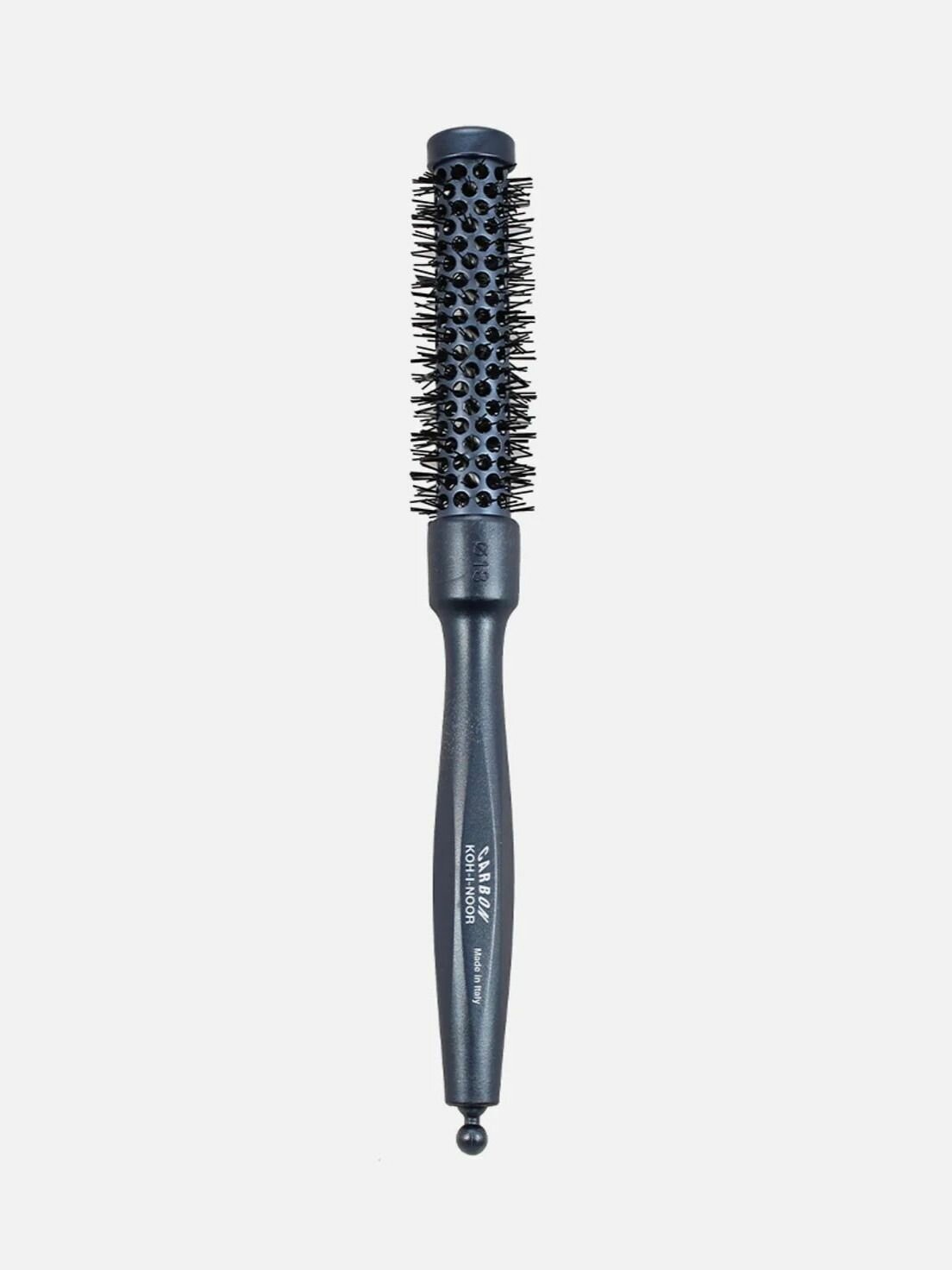 153 SPAZZOLA TERMICA CARBON DIAM 18 - Carbon, Термобрашинг для волос с нейлоновой щетиной с разделителем