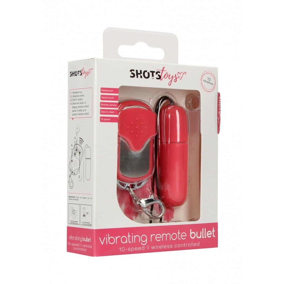 Вибропуля Shots Toys Remote Vibrating Bullet, с пультом ДУ, 10 режимов