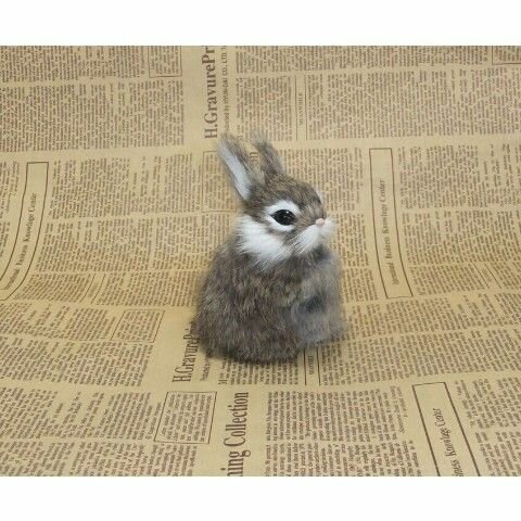 Милая реалистичная фигурка сидящего кролика для витрины, креативное украшение для дома в виде животного, подарок для девушки.