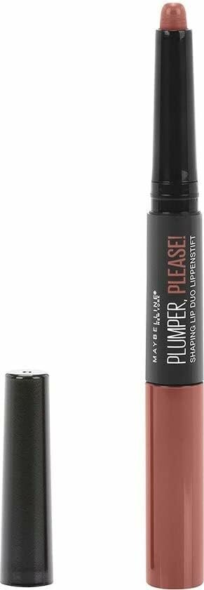 Maybelline New York Lip Studio Duo Lipstick Plumper, Please! блеск для губ, дуэт для моделирования губ оттенок 205 close-up