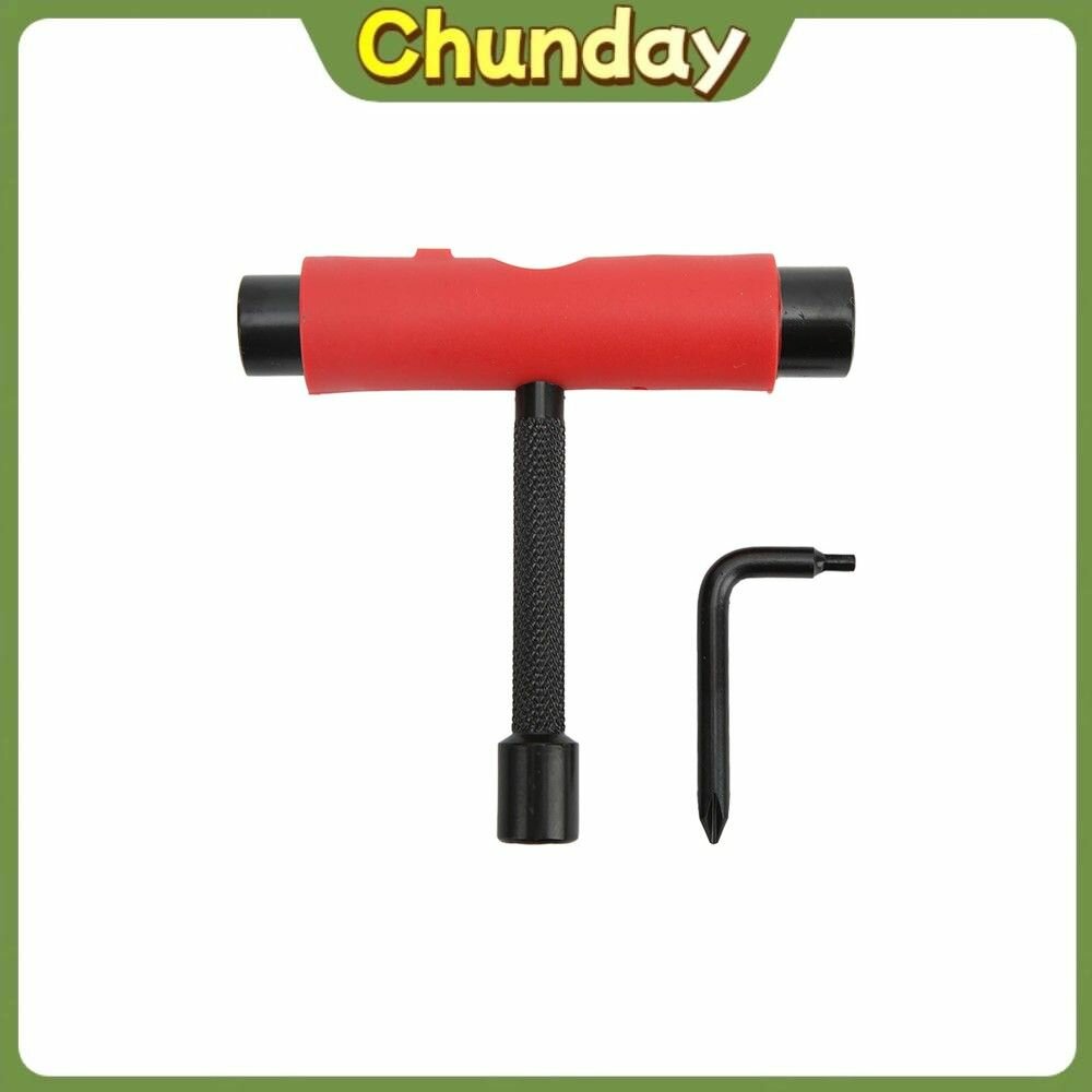 Ключ для скейтборда с 3 отверстиями, красный