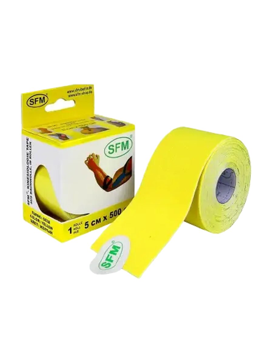 Кинезио-тейп Лента SFM-Plaster желтый 5смх500см