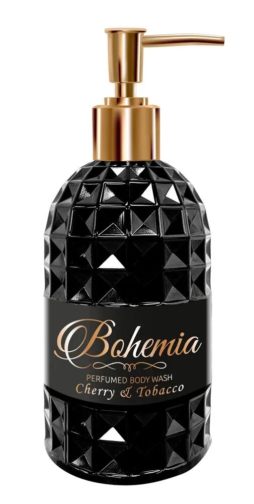 Парфюмированный гель Bohemia для душа Вишня и табак, дозатор 500мл