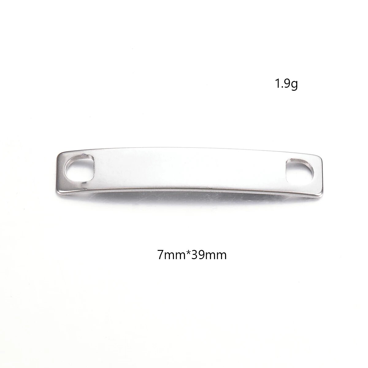 20 серебряных стальных прямоугольных заготовок для бижутерии 7mm