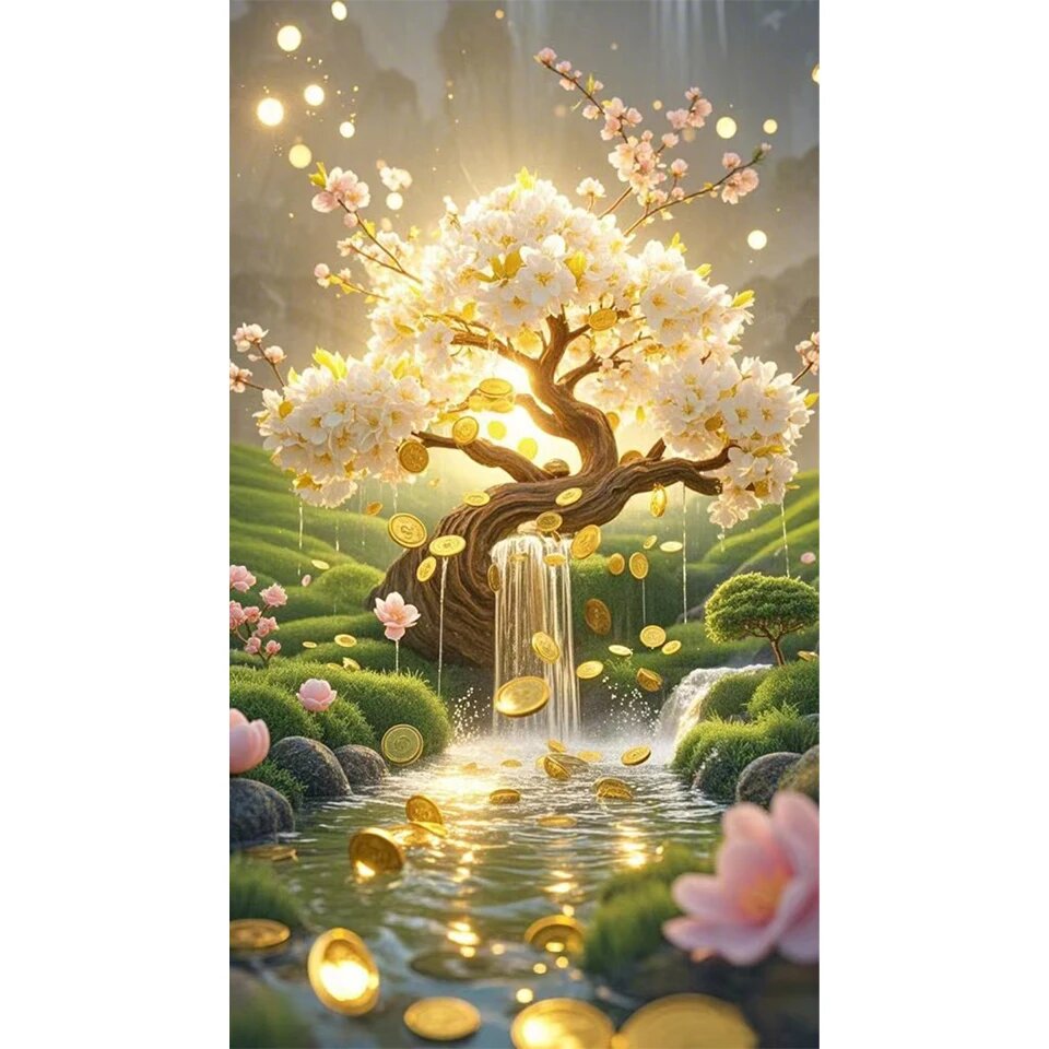 Большой DIY Древо Жизни 5D Алмазная картина 20x40cm square, yz951