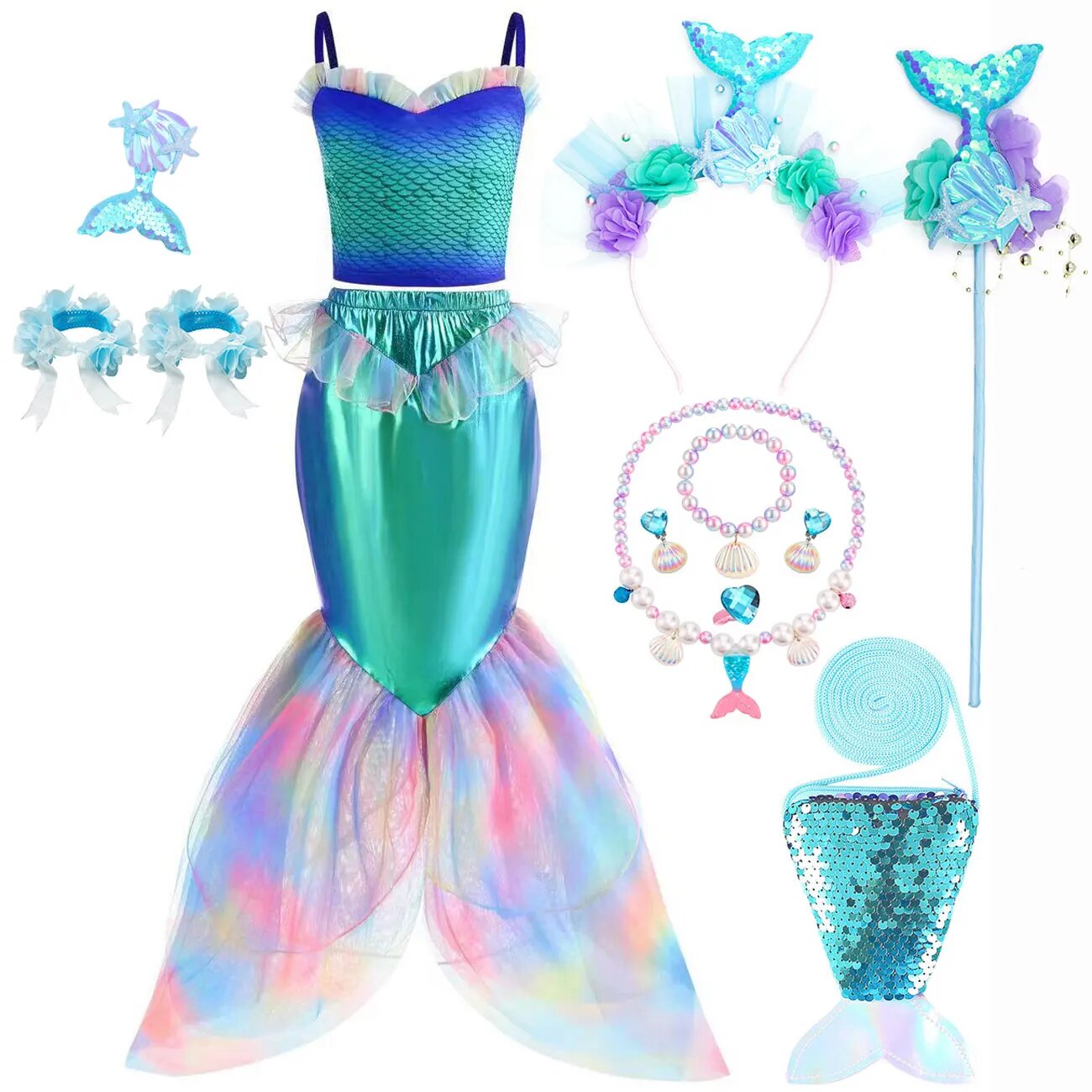 Платье Русалочка Disney для девочки 3T(110), Mermaid SET 5