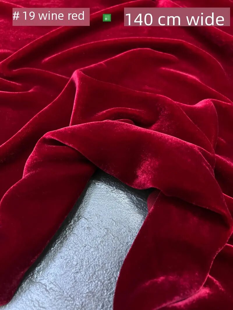 Шелковый бархат 40 цветов Красный, as picture color, 100cm