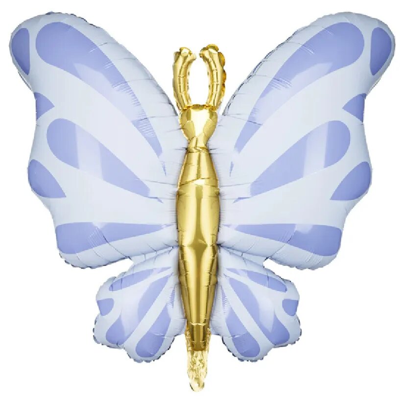 Воздушный шар из фольги. Фигура, Изящная бабочка, Синий, Сатин (34'/86 см, POL)