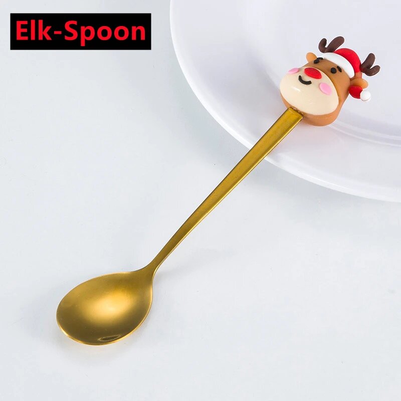 Рождественские ложки и вилки из нержавеющей стали Elk-Spoon