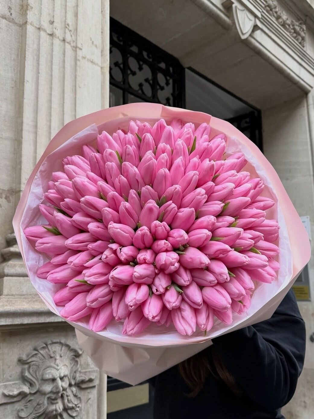 Букет из 101 розового тюльпана