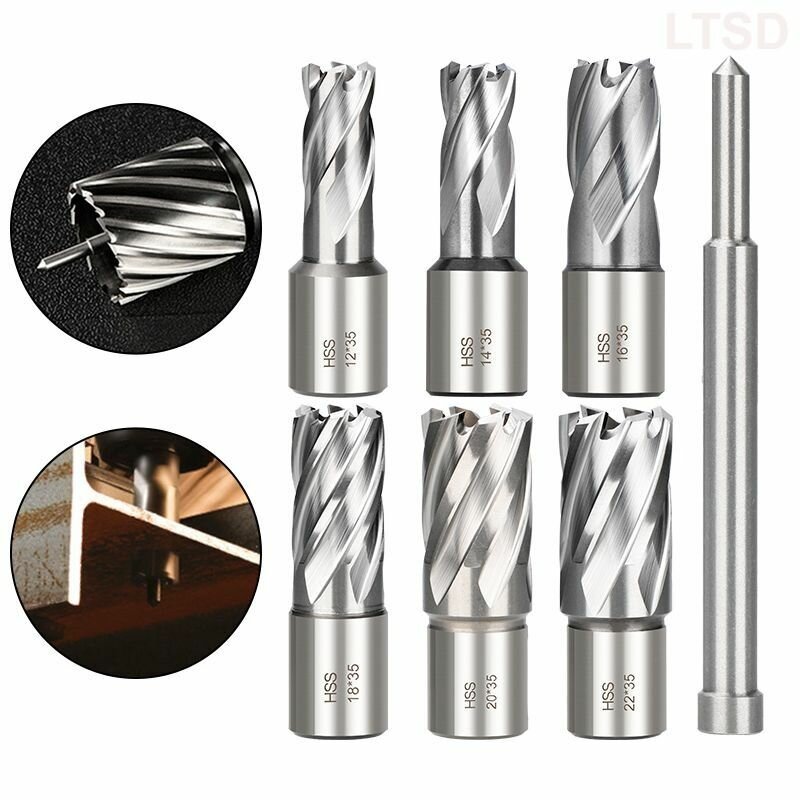Сверло Корончатое HSS по металлу Фреза кольцевая 12-22mm, 7шт