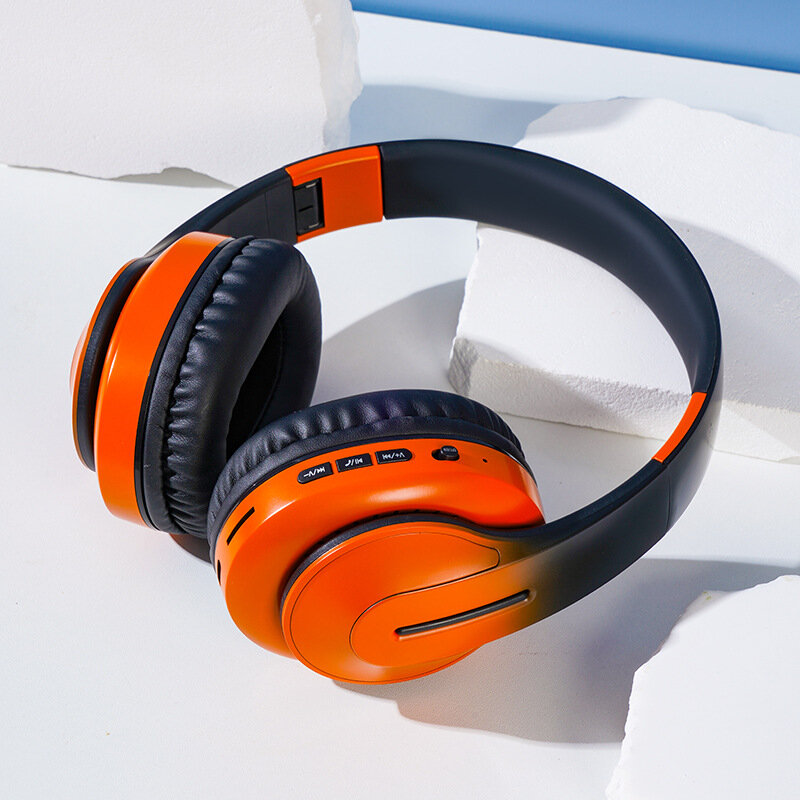 Беспроводная гарнитура Bluetooth в тangerиновом цвете для яркого стиля и четкого звука во время тренировок