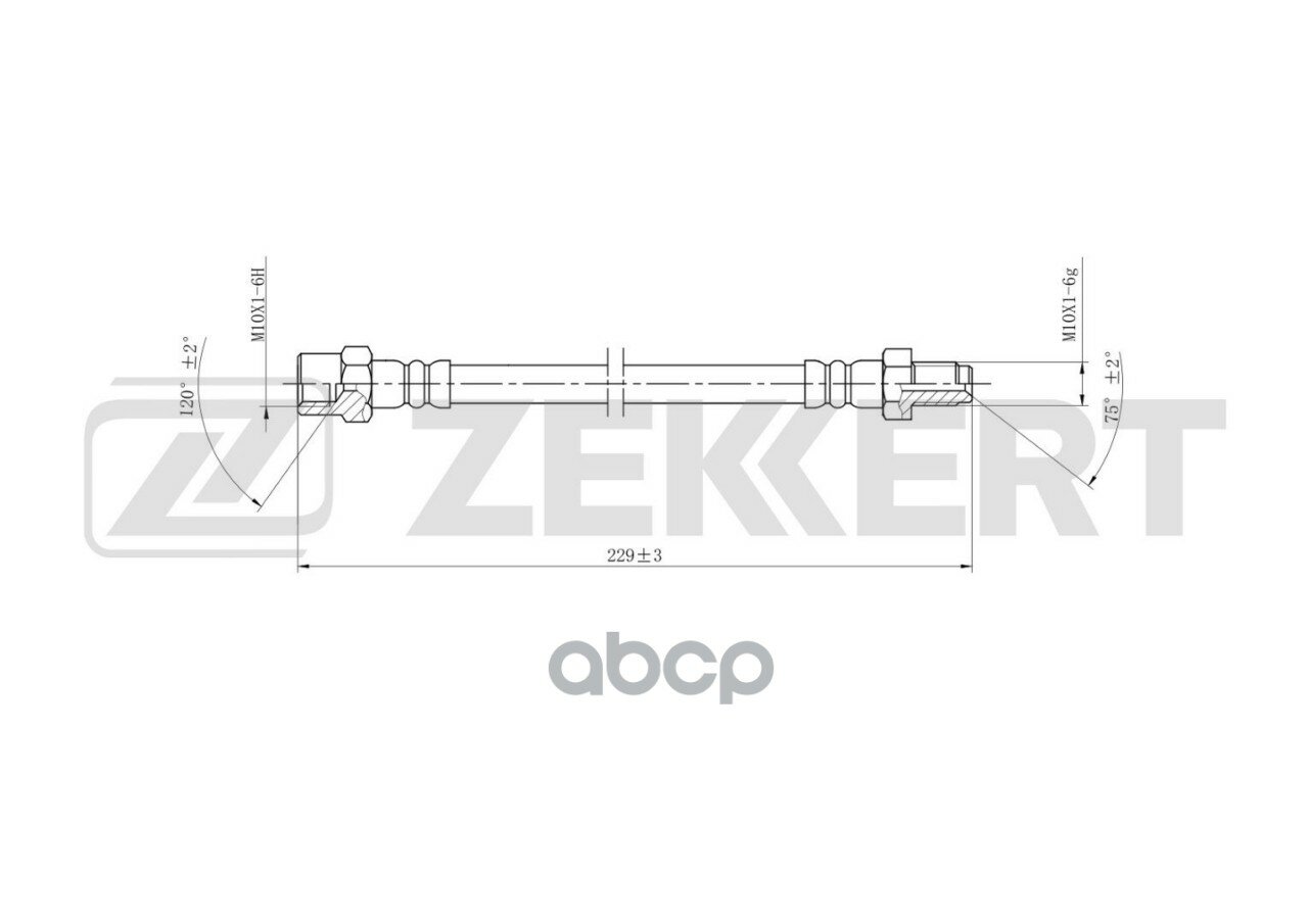 Шланг тормозной задний BMW 3 (E21 E30 E36) 75- 5 (E28 E34) 81- 7 (E23 E32) 77- Zekkert арт. bs-9125