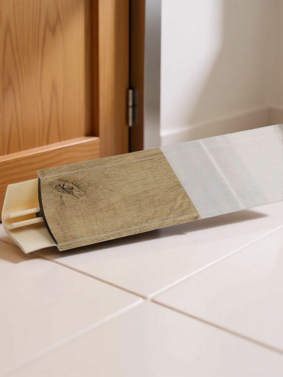 Плинтус для столешницы Korner LB15 с кабель-каналом мягкий край 15х15x3000мм ПВХ, Дуб бунрати