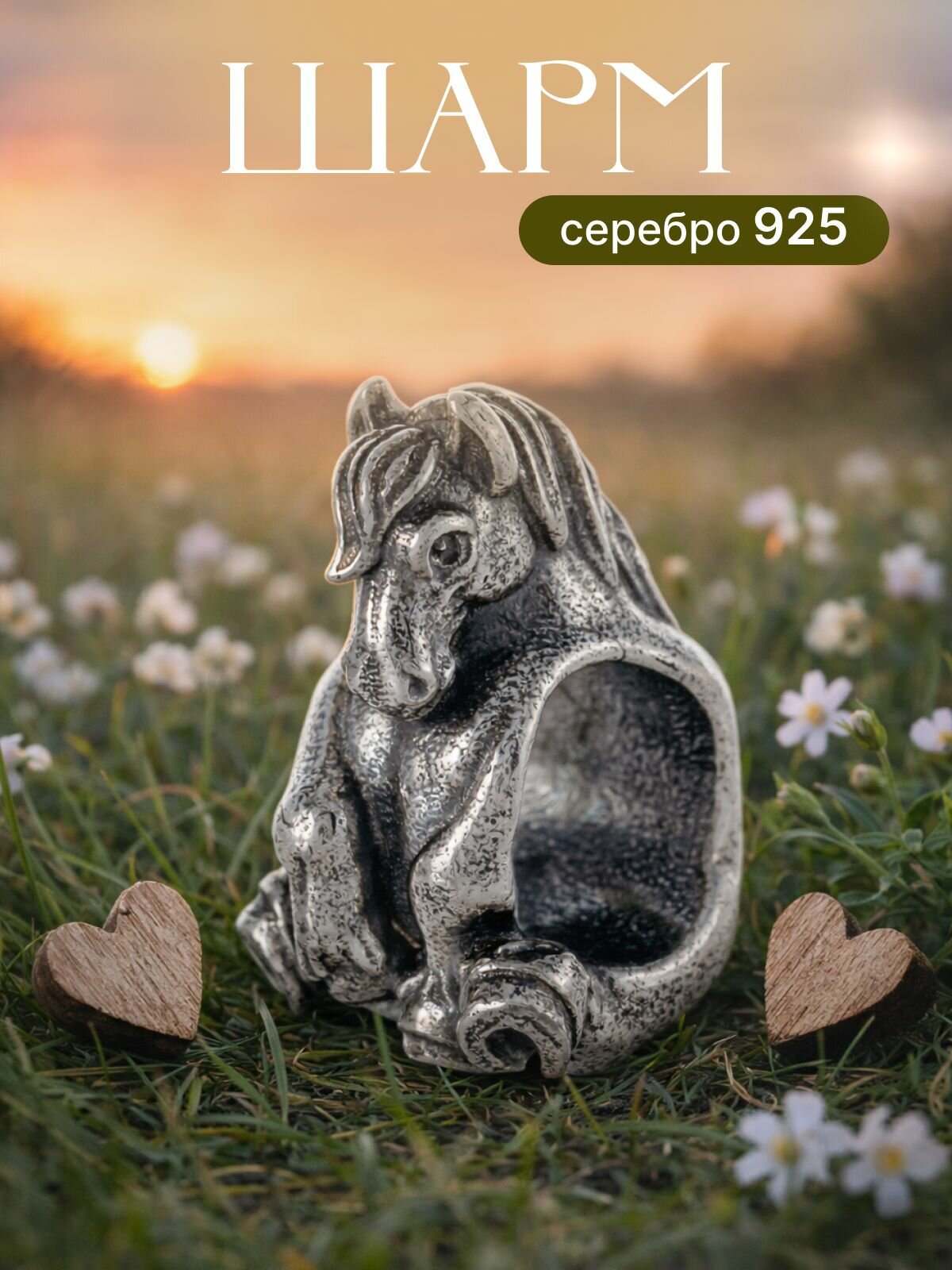 Шарм, серебро, 925 проба, чернение