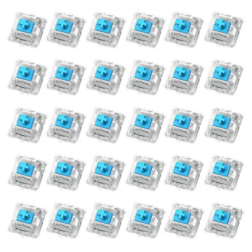 30 шт. тактильных переключателей для клавиатуры (кликеров) - замена клавиш, 2 металлических контакта, для механических клавиатур