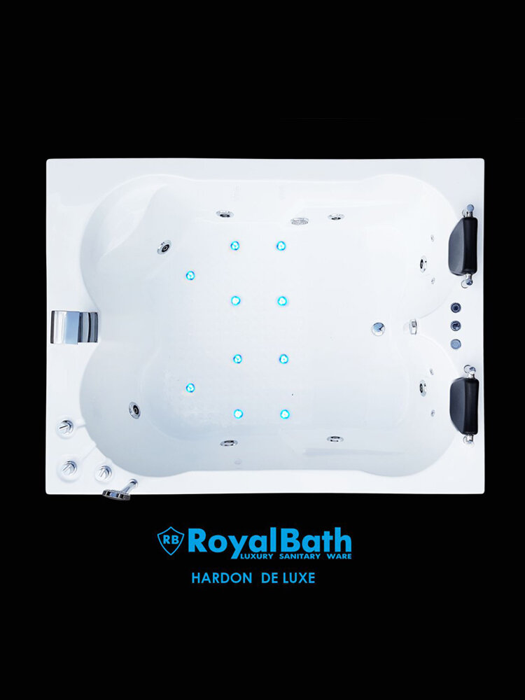 Гидромассажная ванна джакузи прямоугольная двухместная HARDON DE LUXE 200X150X75