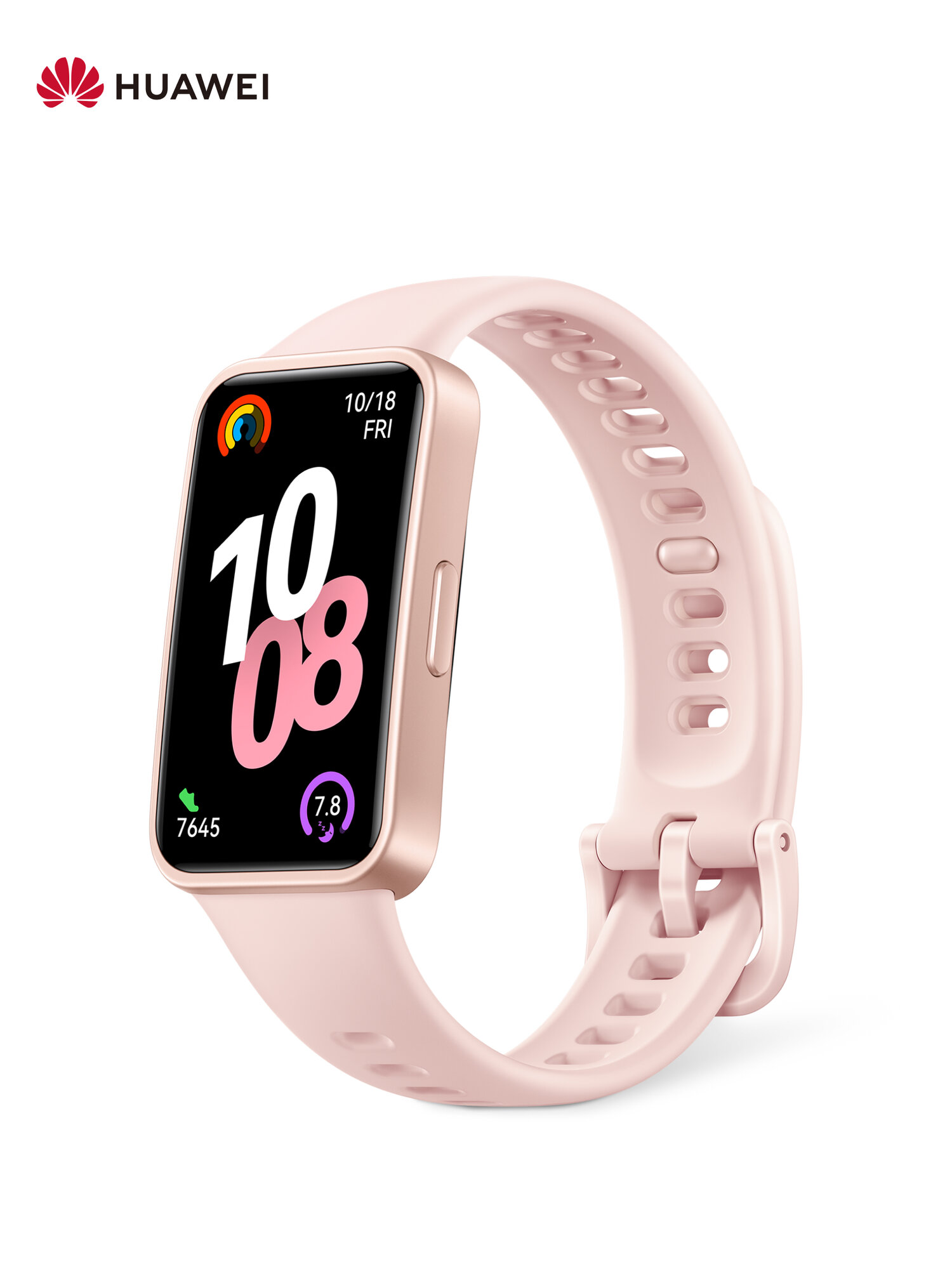 Фитнес браслет HUAWEI Band 10, розовый цвет, пластиковый корпус 43 мм