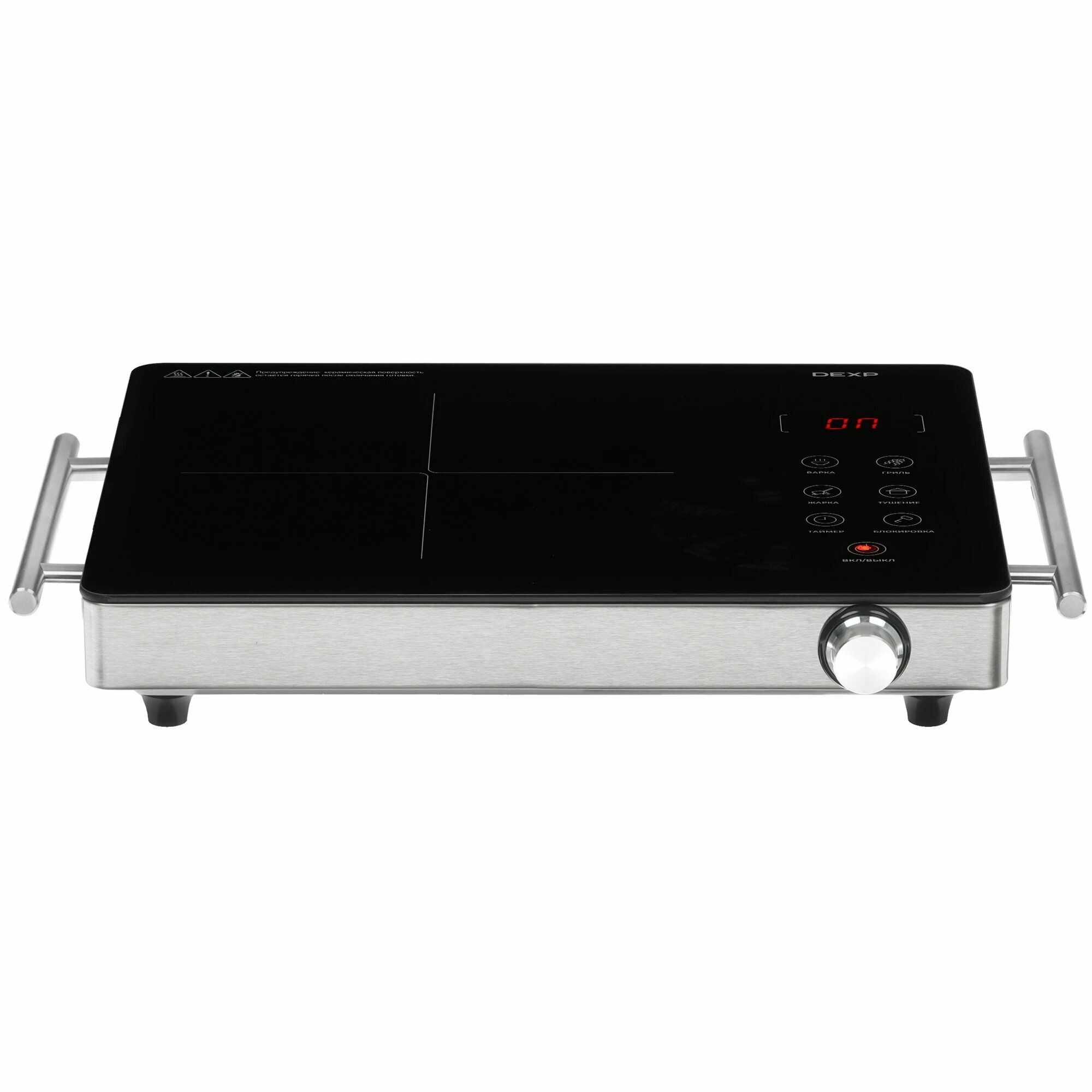 Плита DEXP IRC-2000SS, стеклокерамическая рабочая поверхность, электрическая духовка, черный