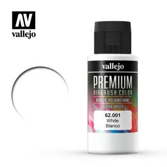 Vallejo Premium AirBrush Color Акриловая краска White Blanco 62.001 基础 акрил-уретановая краска