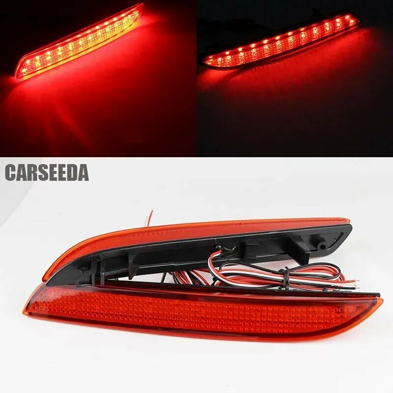 CARSEEDA Фары автомобильные, Стоп-сигнал, 2 шт, арт. 2ШТ красный объектив светодиодный отражатель заднего бампера светодиодные тормозные задние фонари для Honda FIT 2018-up STEPWGN RG для Acura TSX Wag 2012-up