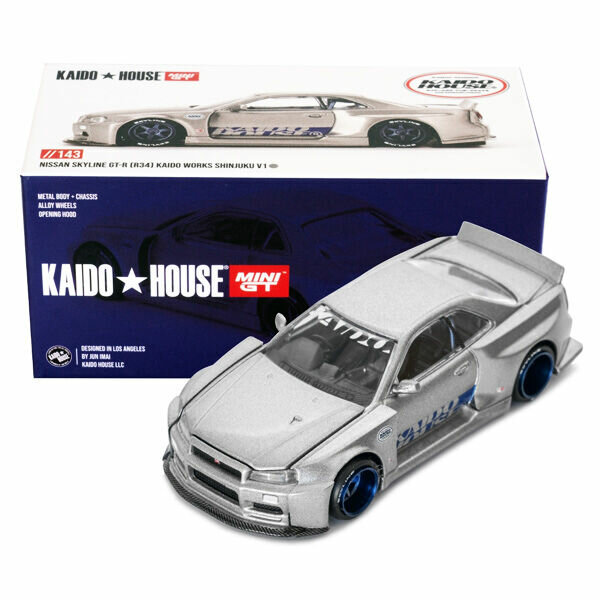 Машинка коллекционная Kaido House Mini GT Nissan Skyline GT-R (R34) Shinjuku V1 //143