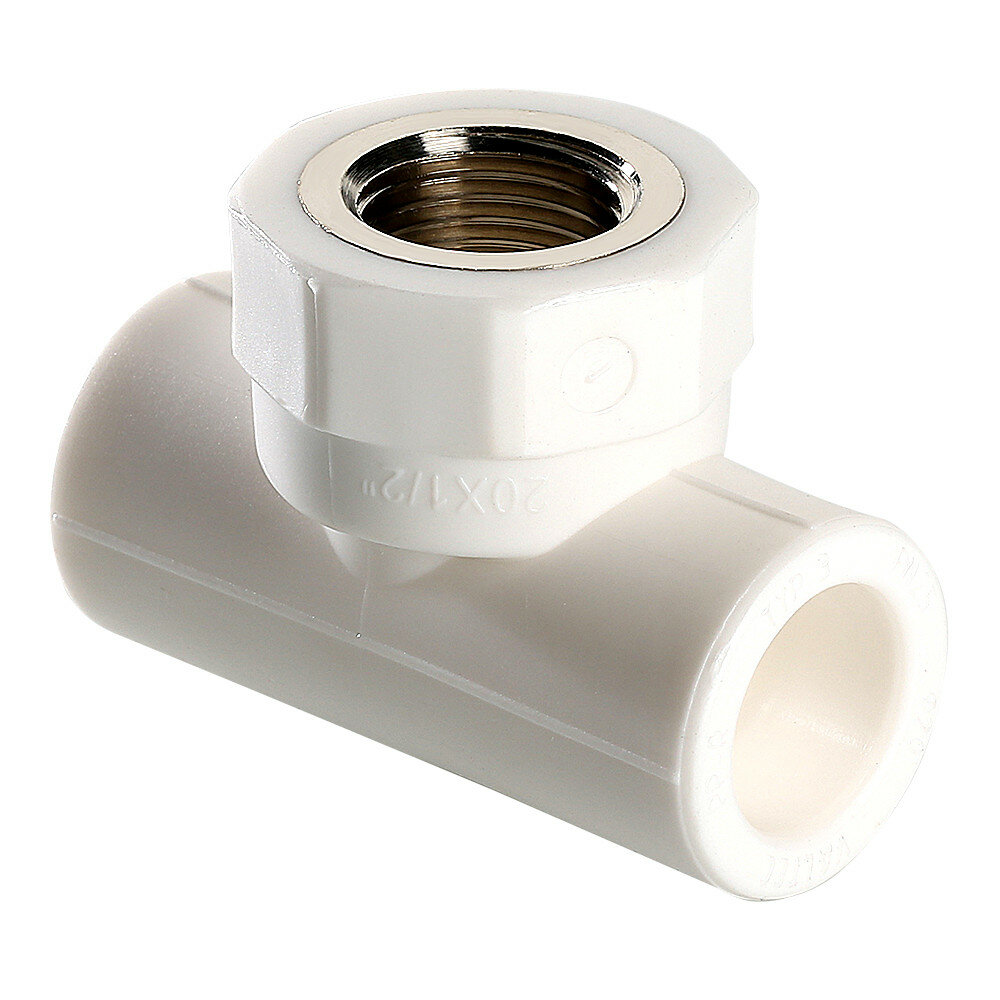 Тройник комбинированный 20x1/2' ВР полипропиленовый PPR белый Valtec VTp.732.0.02004