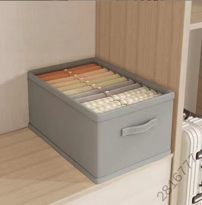 Кофр для хранения вещей серый, 33x20x18 см, для нижнего белья, 1 шт