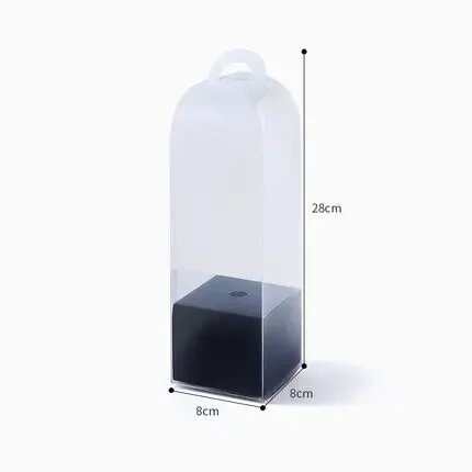 Коробочка для цветов черная 8x8x28 см, 5 шт.
