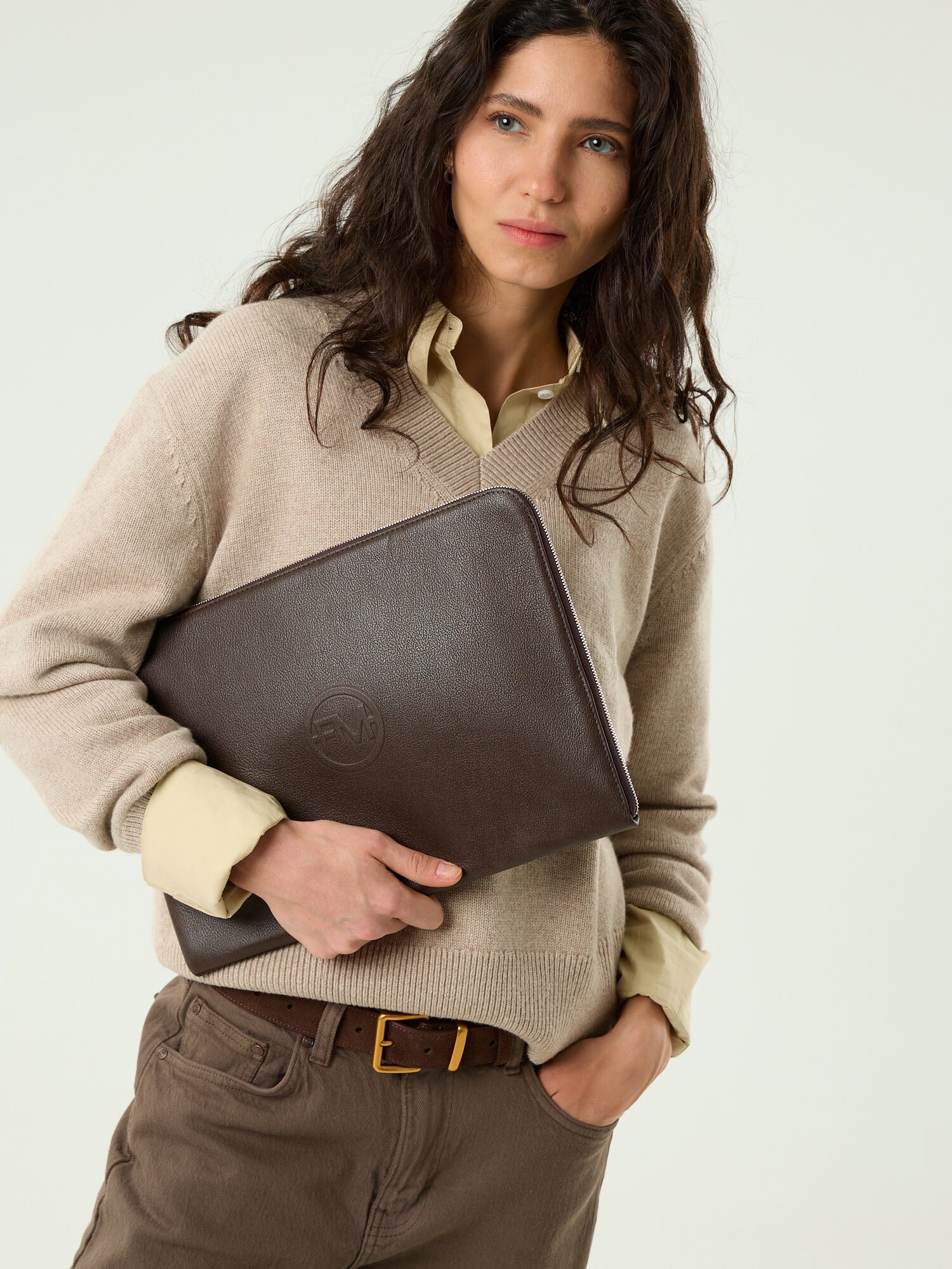 Кожаная папка Verginia Franchesco Mariscotti, для документов и ноутбуков