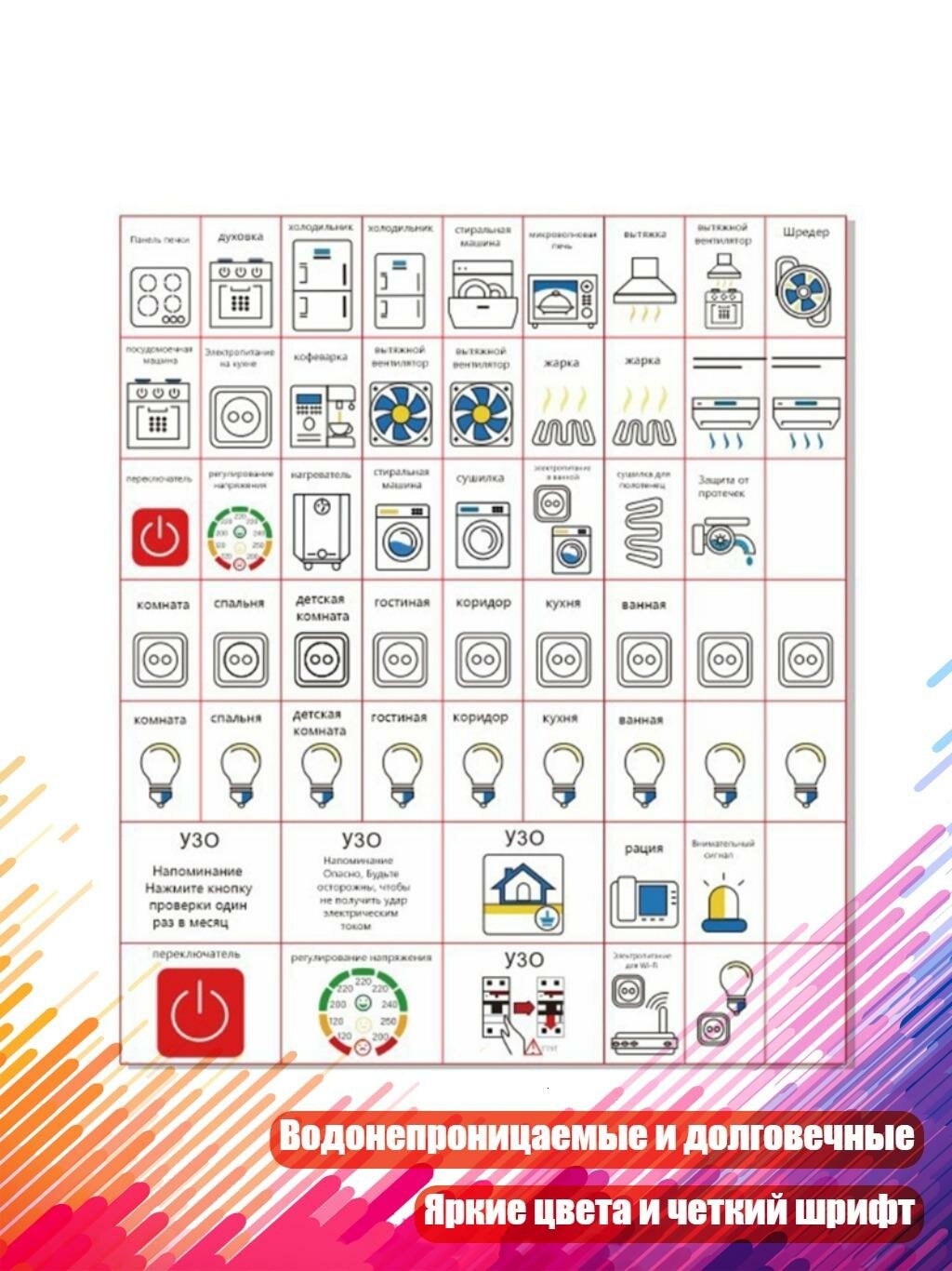 Электрические наклейки для щитка, A