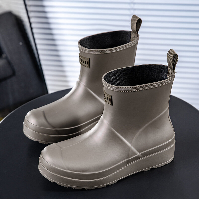 Резиновые сапоги очень большого размера, зимние унисекс повседневные сапоги для отдыха на природе, теплые и стильные резиновые сапоги на шнуровке. Размер обуви. EU:47