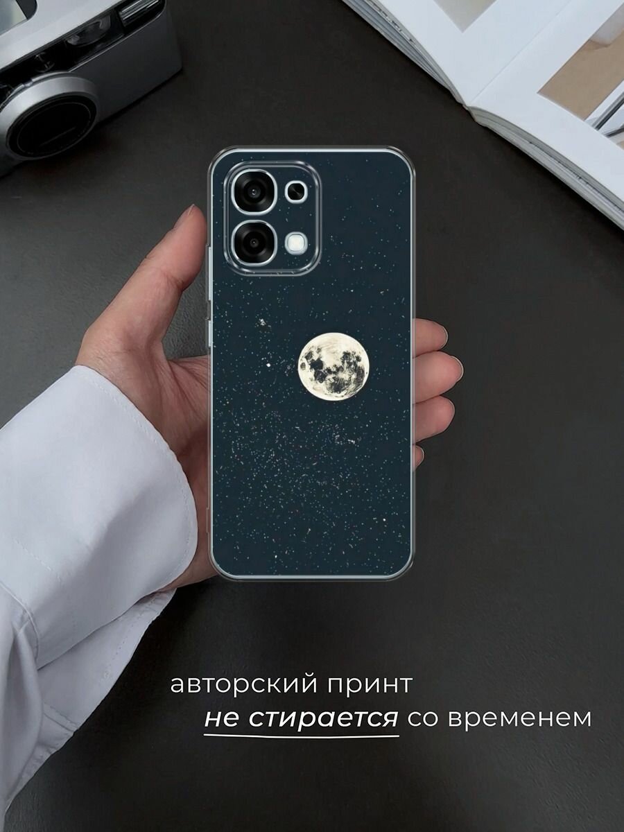 Силиконовый чехол на Oppo A6 Pro / Оппо A6 Про с принтом Полнолуние — фото 1