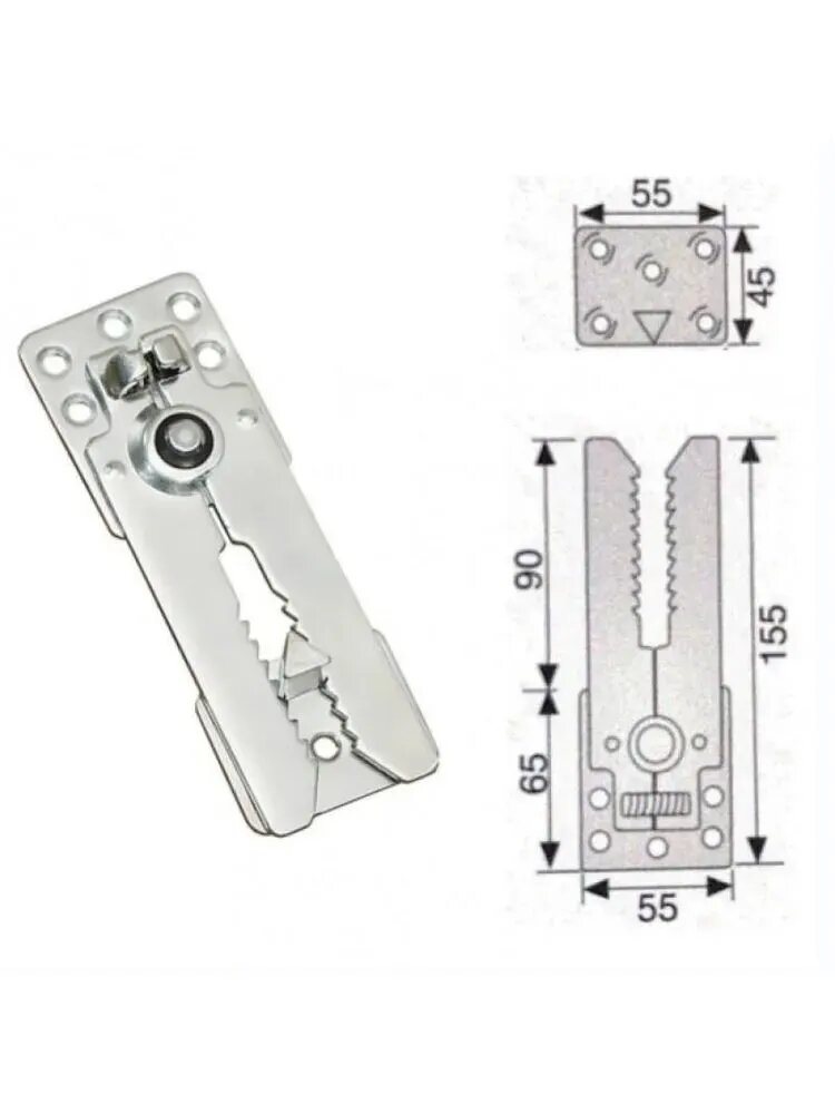 Набор мебельной фурнитуры для дивана, складной механизм, металлический, серебристый, 1 комплект