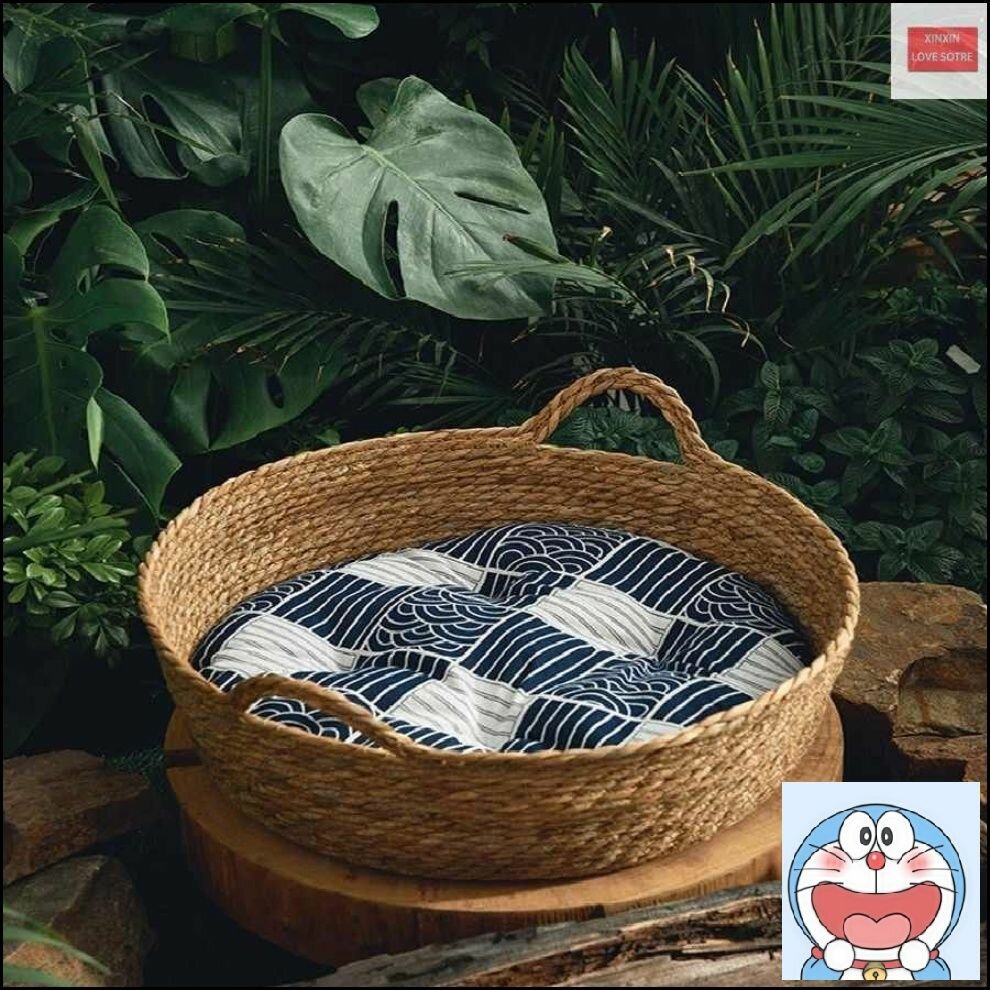 Лежанка для кошек и собак плетеная. Корзина для питомца.