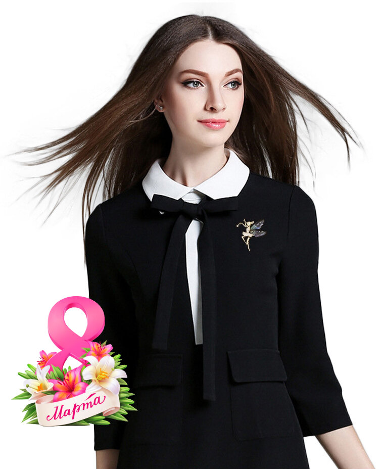 Брошь, горный хрусталь