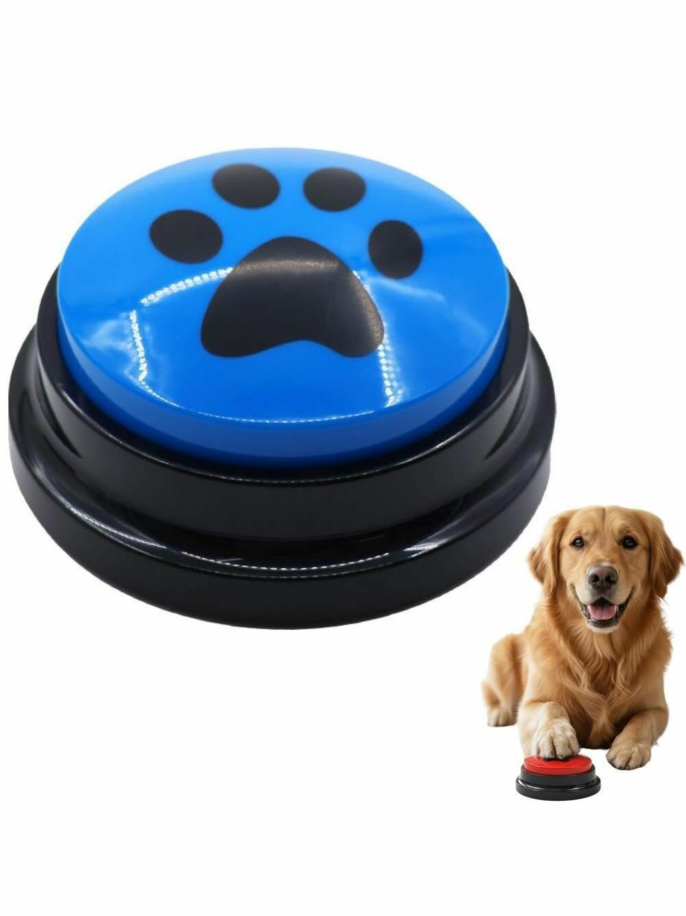 Аудиокнопка для собак, кнопка для собак, голосовая кнопка кликер с записью для дрессировки домашних животных, 1 шт