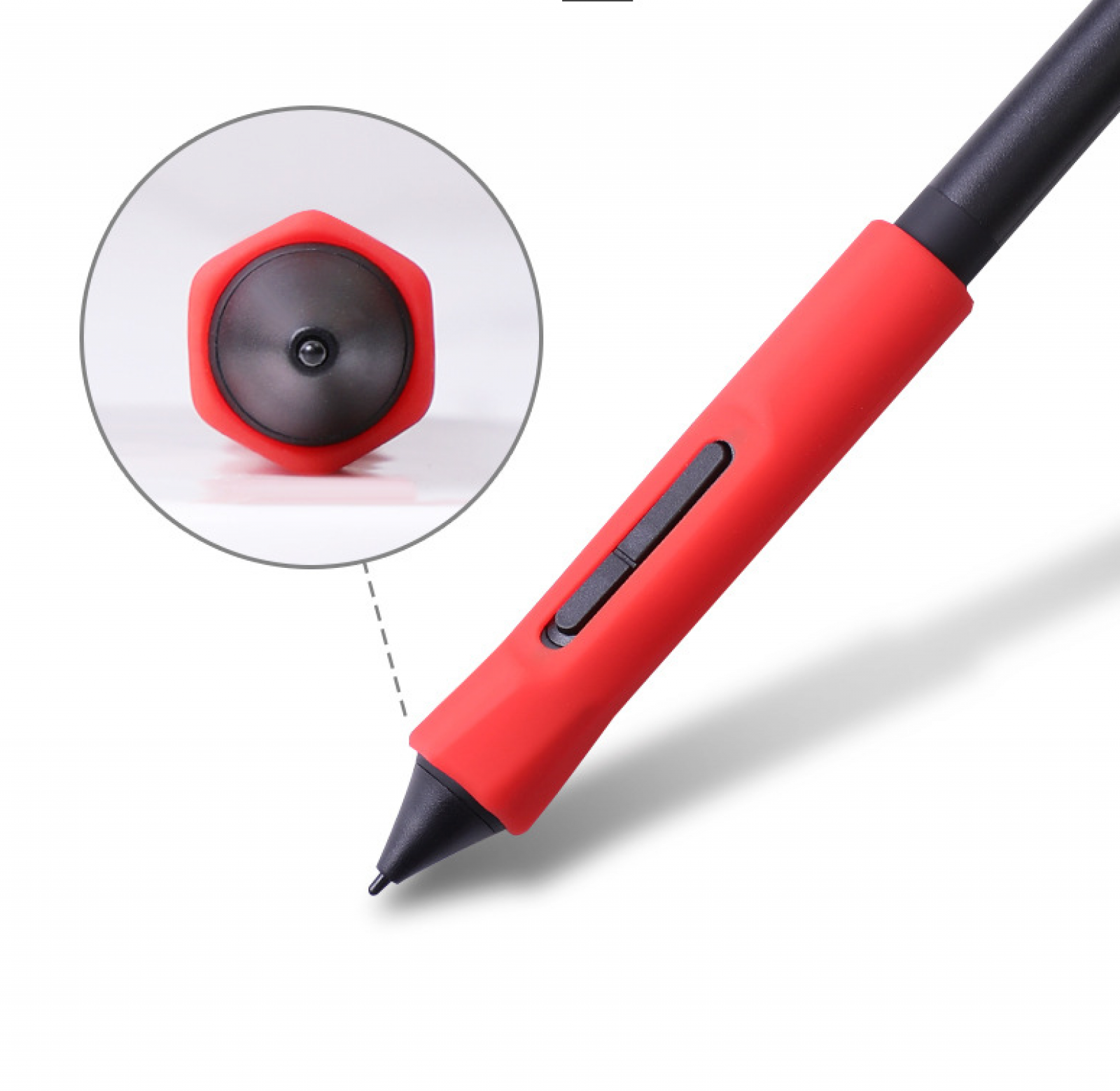 Силиконовый держатель-накладка MyPads для стилуса планшетов Wacom CTL 672 472 6100 490 690 красный