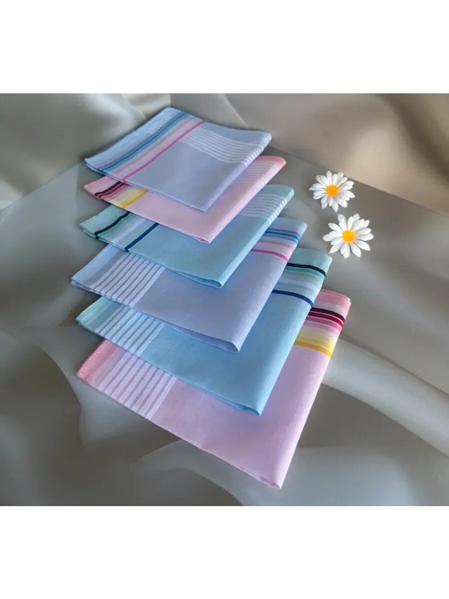 Комплект с шарфом Pastel для мужчин,30х30 см, розовый, голубой — фото 1